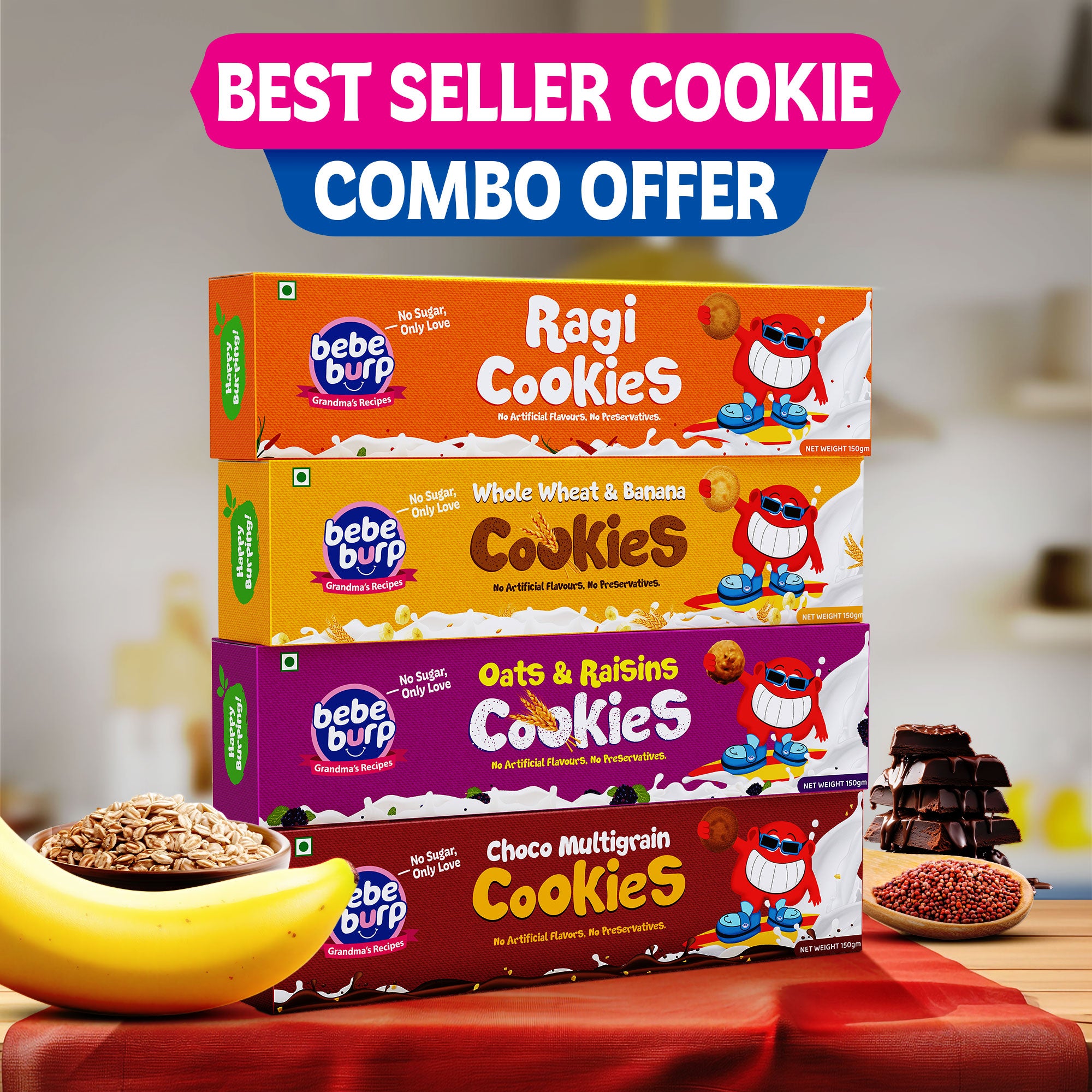 Bebe Burp Healthy Cookies Combo - Wholesome Snack Delight